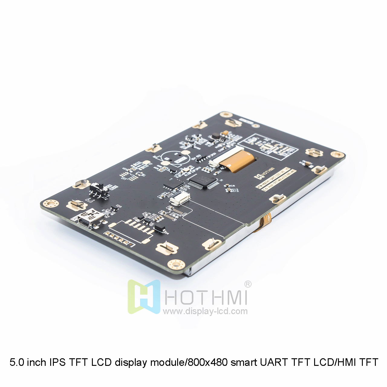 5.0寸 IPS TFT LCD 显示模组/800x480智能UART TFT LCD/HMI